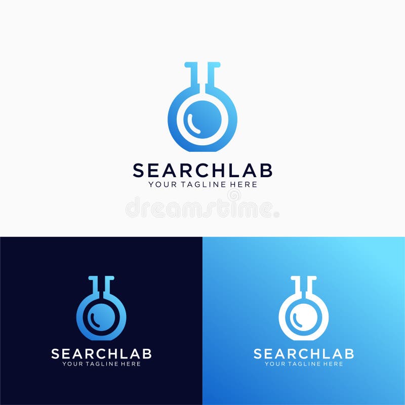 Lab Bottle Logo Template Combined with Magnifying Glass Logo Template ...