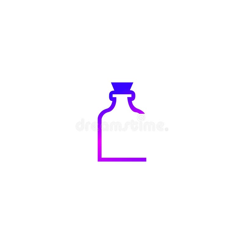 Lab Bottle Line Art Vector Logo Template Stock Illustration ...