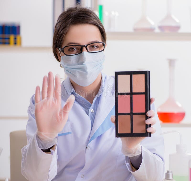 Lab Chemist Checking Beauty and Make-up Products Stock Photo - Image of ...
