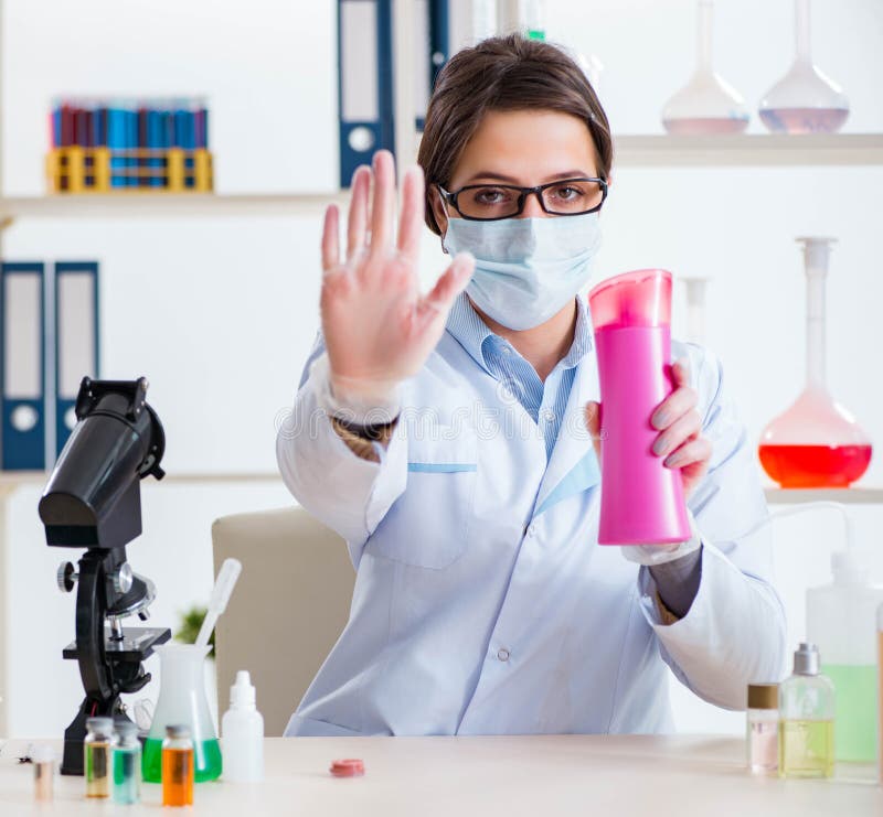 Lab Chemist Checking Beauty and Make-up Products Stock Photo - Image of ...