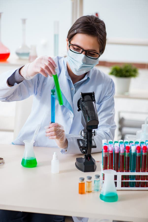 The Lab Chemist Checking Beauty and Make-up Products Stock Image ...