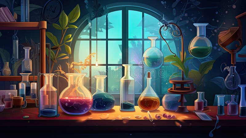 Lab Chemistry or Science Research and Development Concept with Copy ...