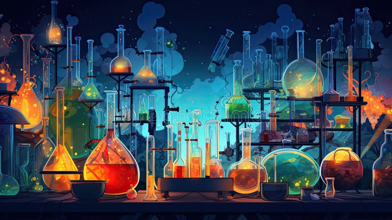 Lab Chemistry or Science Research and Development Concept with Copy ...