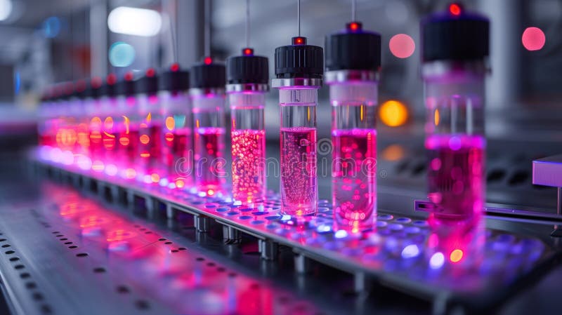 Lab-on-a-Chip Devices in a Research Facility Stock Illustration ...