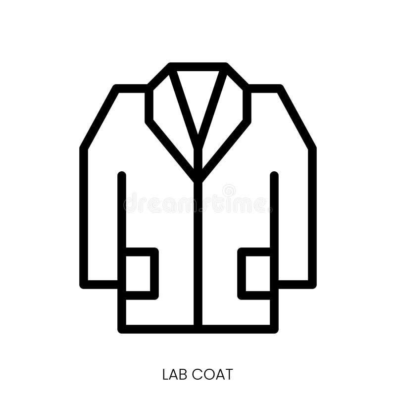 Lab Coat Icon. Line Art Style Design Isolated on White Background Stock ...