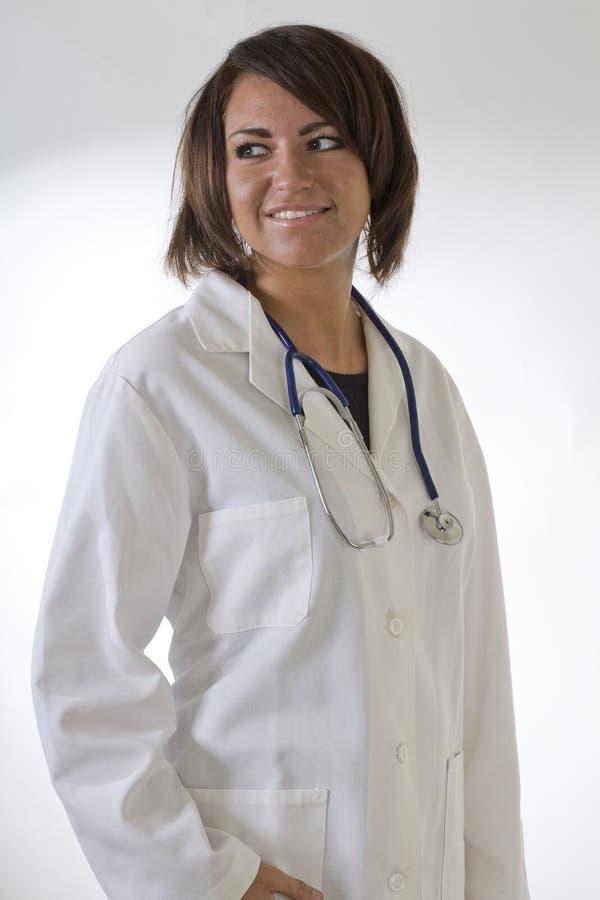 Lab Coat Model 11 stock image. Image of steth, girl, chemist - 3395915