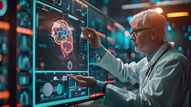 Lab Coat Scientist Examining Computer Screen Stock Video - Video of ...