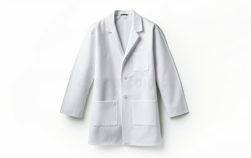 Lab Coat on White Background Stock Illustration - Illustration of shot ...