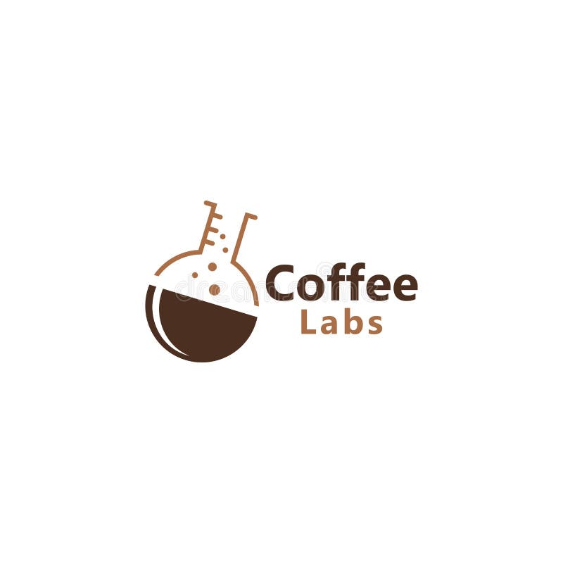 Lab Coffee Logo Design with the Concept of a Lab Tube with Coffee Beans ...