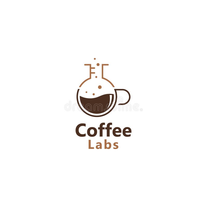 Lab Coffee Logo Design with the Concept of a Lab Tube with Coffee Beans ...