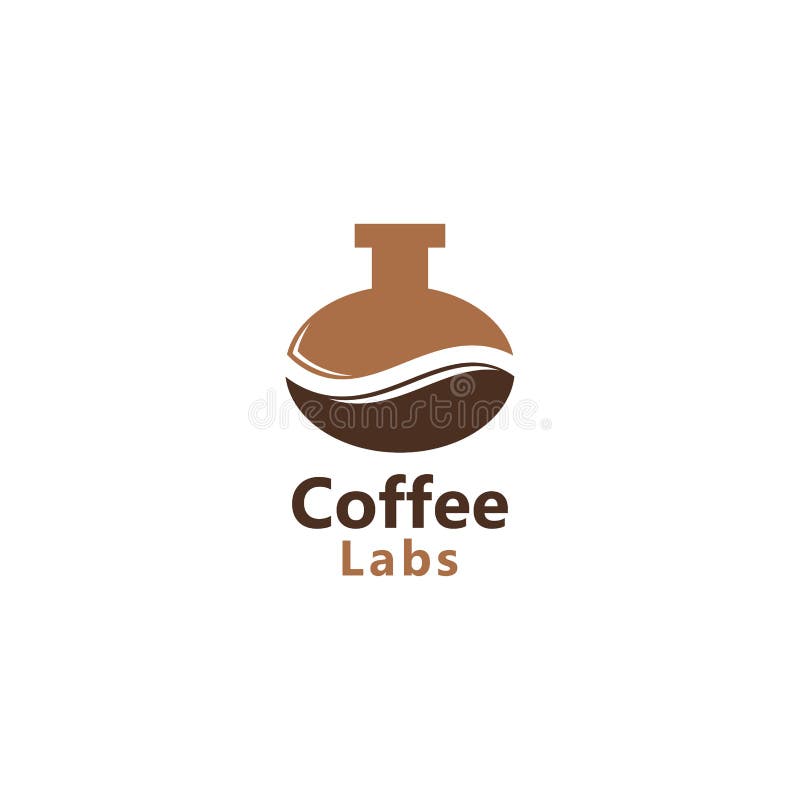 Lab Coffee Logo Design with the Concept of a Lab Tube with Coffee Beans ...