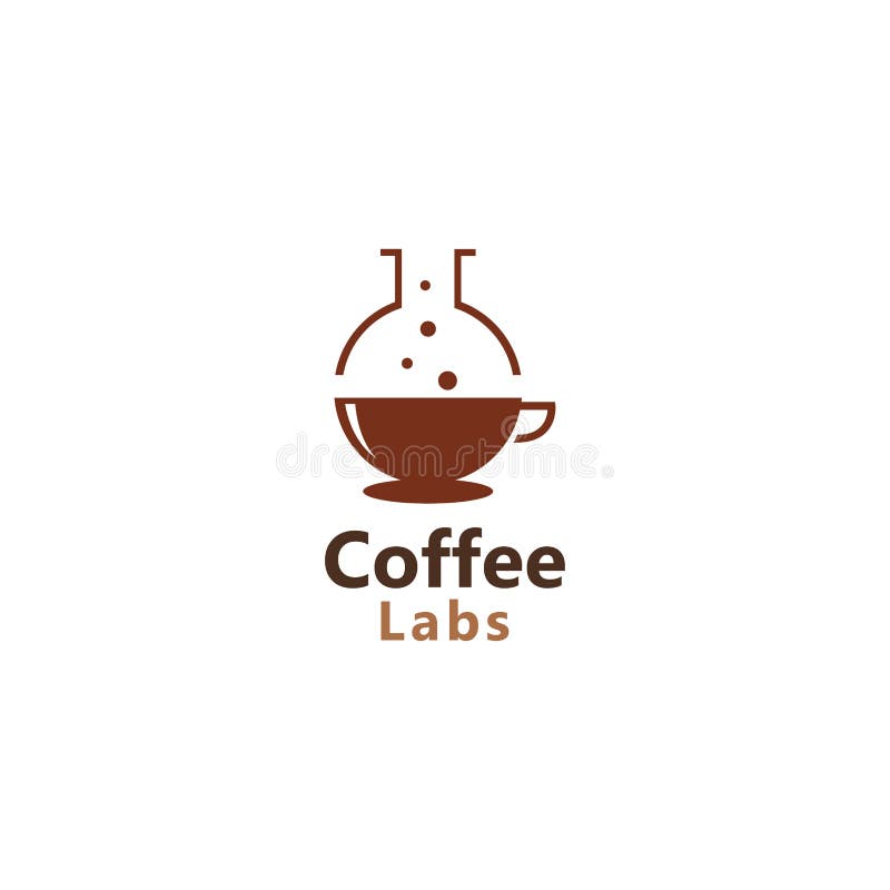 Lab Coffee Logo Design with the Concept of a Lab Tube with Coffee Beans ...