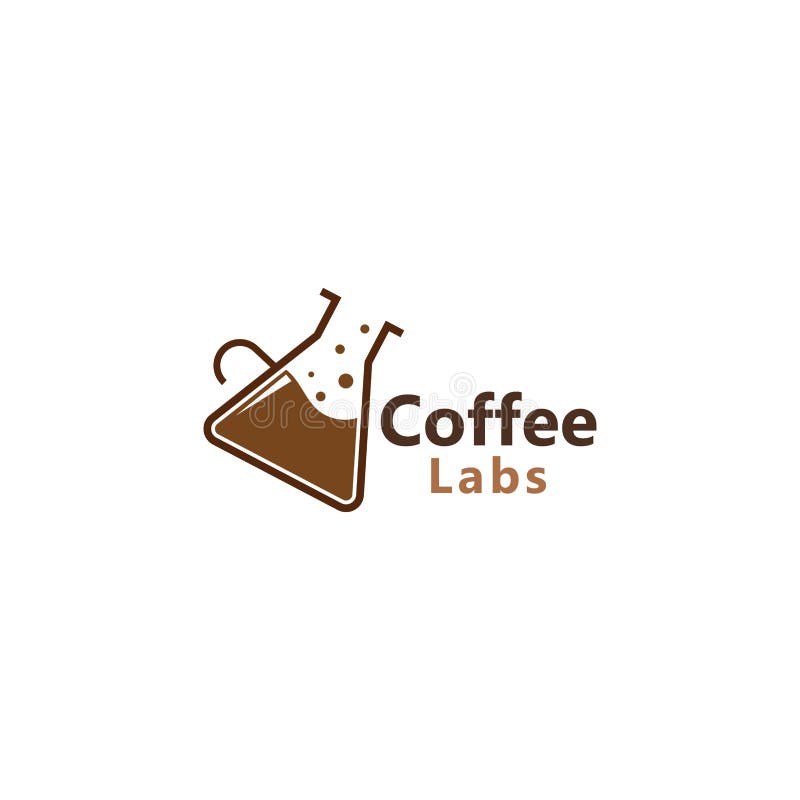 Lab Coffee Logo Design with the Concept of a Lab Tube with Coffee Beans ...