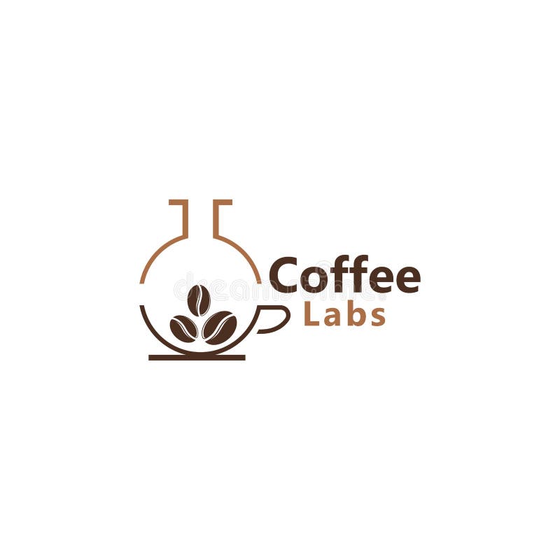 Lab Coffee Logo Design with the Concept of a Lab Tube with Coffee Beans ...