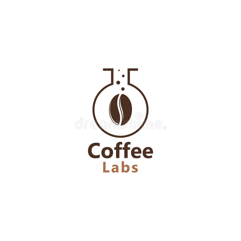 Lab Coffee Logo Design with the Concept of a Lab Tube with Coffee Beans ...