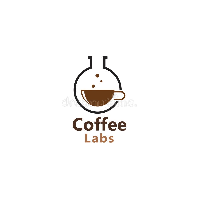 Lab Coffee Logo Design with the Concept of a Lab Tube with Coffee Beans ...