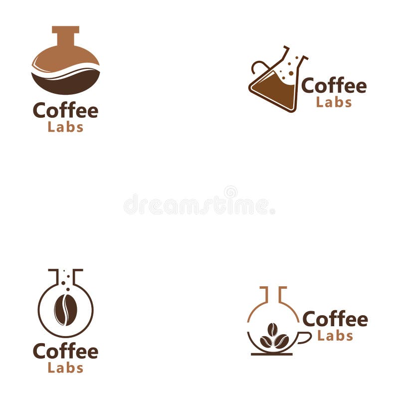 Lab Coffee Logo Design with the Concept of a Lab Tube with Coffee Beans ...