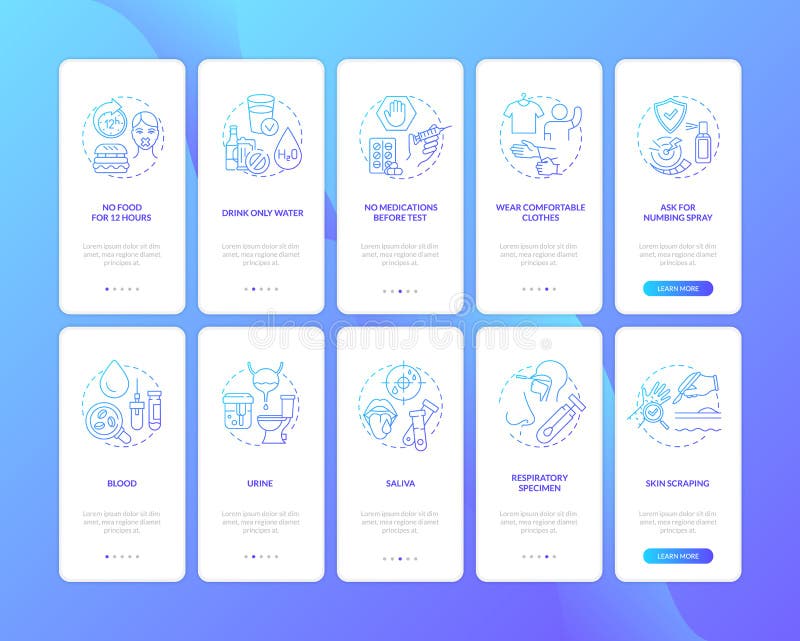 Lab Diagnostic Procedures Onboarding Mobile App Page Screen with ...