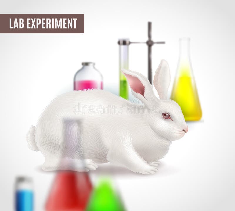 Lab Experiment Poster stock vector. Illustration of rabbit - 127449583