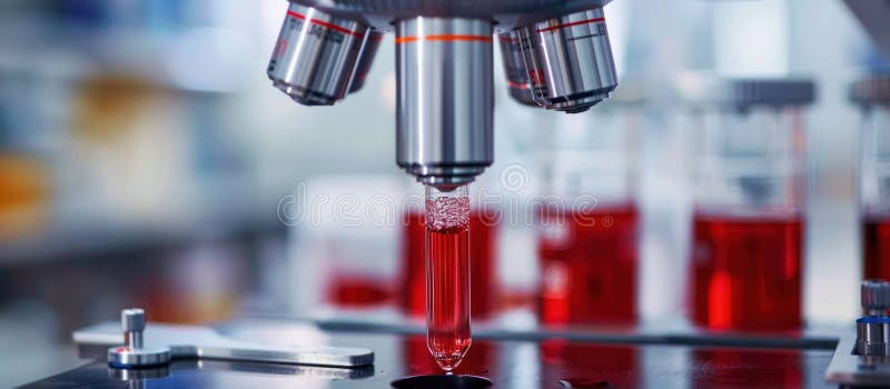 Lab Filled with Red Liquid stock photo. Image of solutions - 313008024