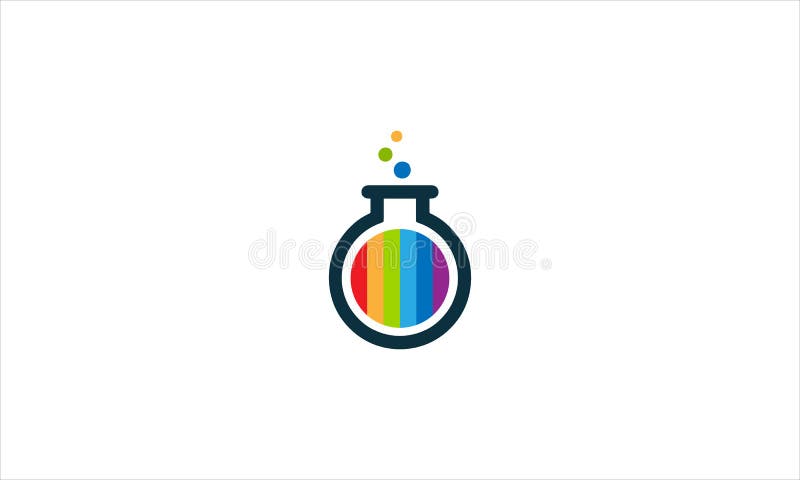 Lab Flask with Colored Solution Icon Logo Design Stock Vector ...
