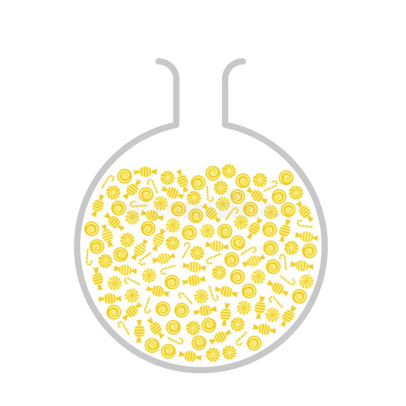 Lab Flask Filled with Yellow Candies Stock Vector - Illustration of ...