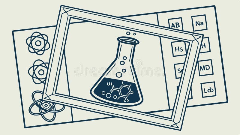 Lab Flask in Frame, Science Icon for Education Designs Vector Design ...