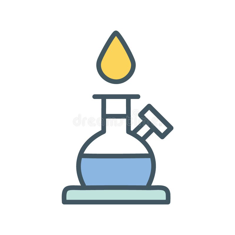 Lab Flask Heating. a Lab Flask with a Liquid Solution is Being Heated ...