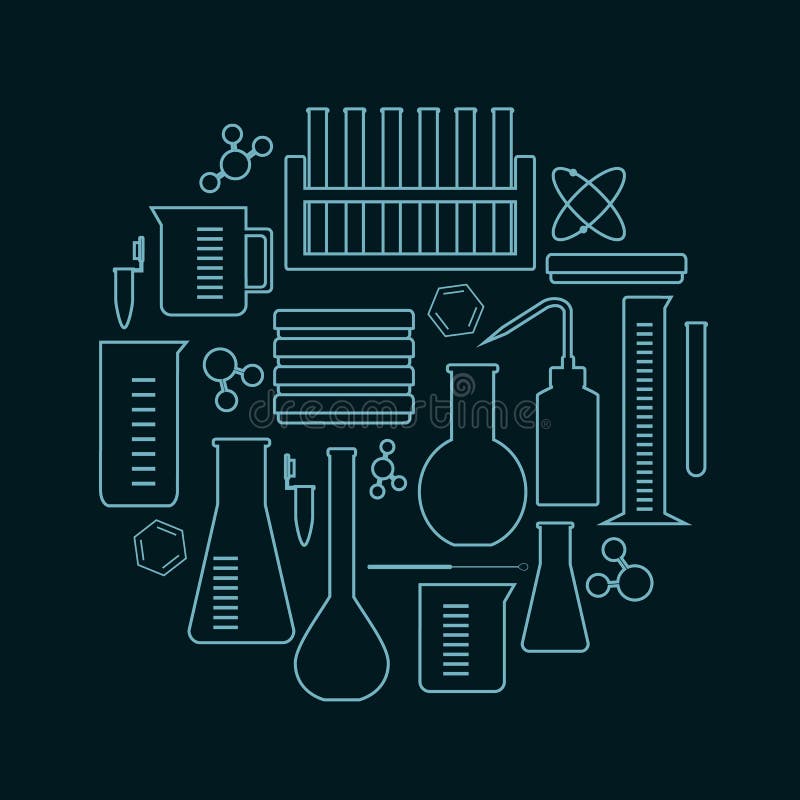 Lab glass circle stock vector. Illustration of equipment - 60352040