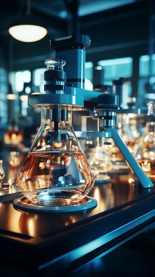 Lab Glassware Arranged beside a Microscope, Awaiting Scientific ...
