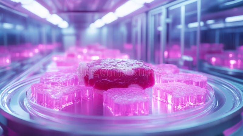 Lab-Grown Meat in a Controlled Environment Stock Illustration ...