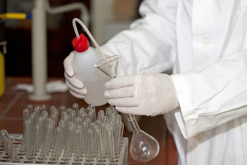 In the lab stock photo. Image of glassware, liquid, instrument - 49753004