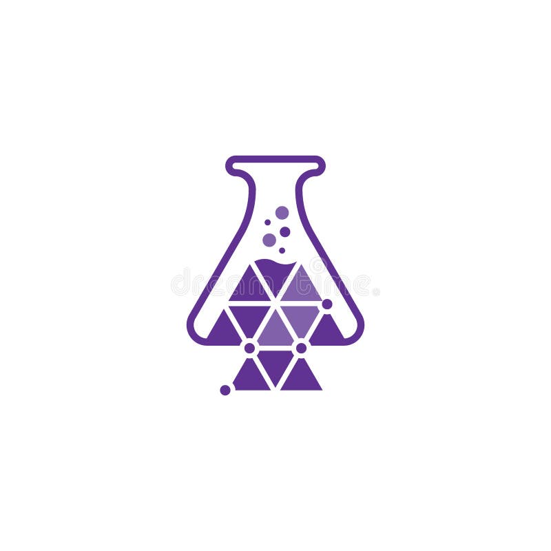 Lab Icon with Chart and Triangulation Art Style Logo Design ...