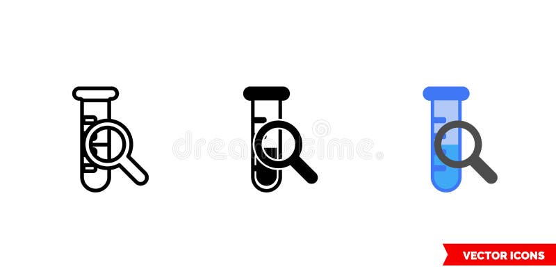 Lab Icon of 3 Types Color, Black and White, Outline. Isolated Vector ...