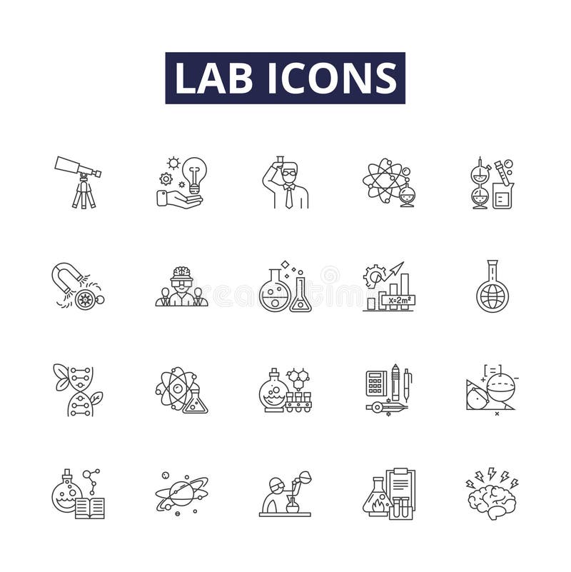 Lab Icons Line Vector Icons and Signs. Icons, Test, Research ...