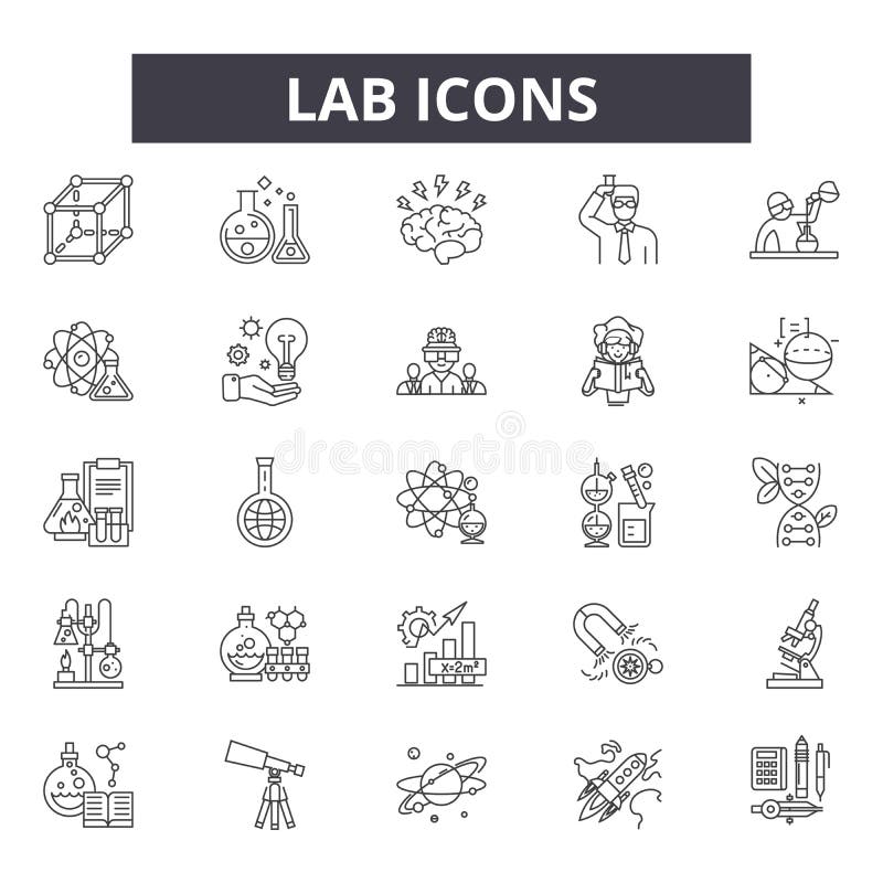 Lab Icons Line Icons for Web and Mobile Design. Editable Stroke Signs ...
