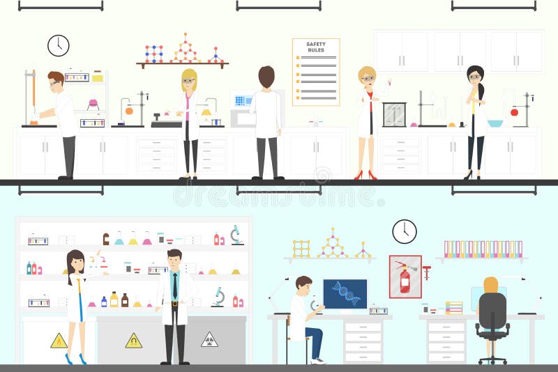 Lab interior set. stock vector. Illustration of medical - 92034816