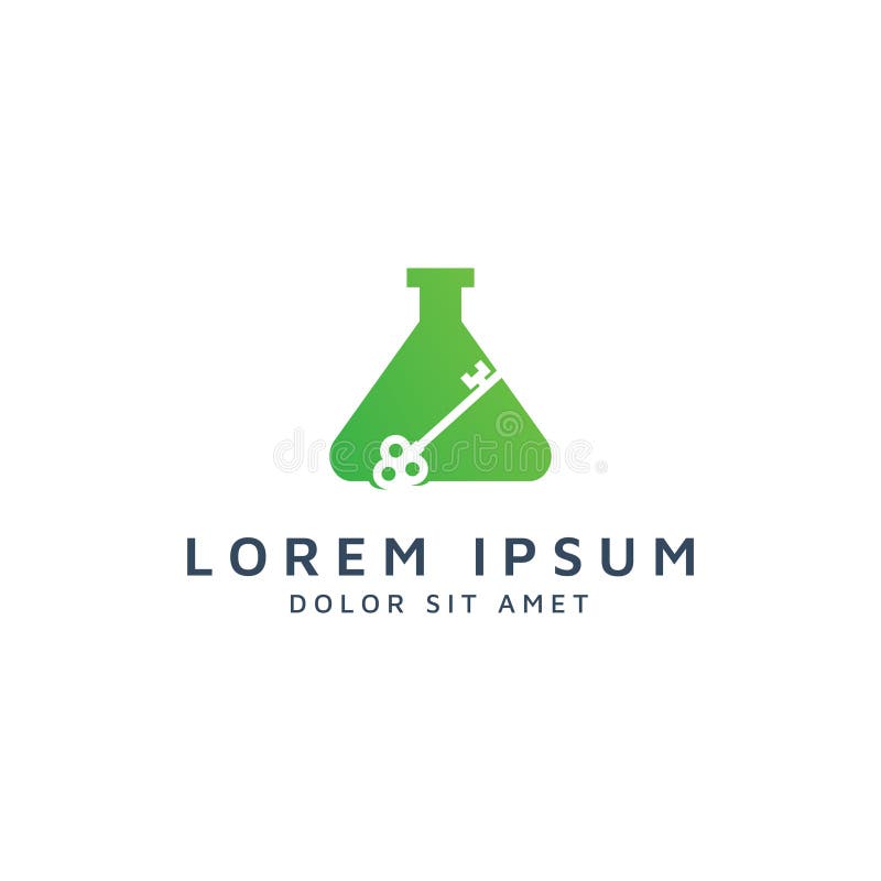 Lab and Key Negative Space Logo Design Stock Vector - Illustration of ...