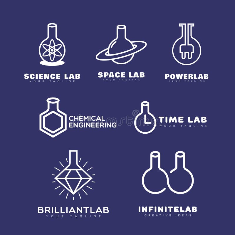 Lab logos set stock vector. Illustration of concept, creative - 74386179