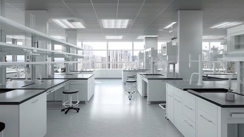A Lab with a Lot of White Cabinets and Counters. Generative AI Image ...