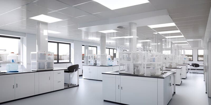A Lab with a Lot of White Cabinets and Counters. Generative AI Image ...