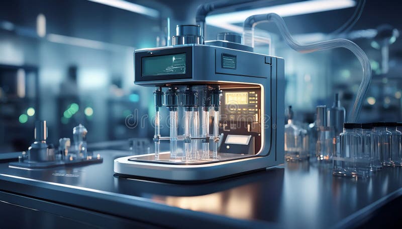 A Lab Machine with a Screen on it Stock Illustration - Illustration of ...