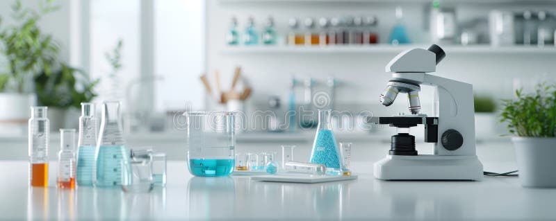 A Lab with a Microscope and a Bunch of Test Tubes by AI Generated Image ...