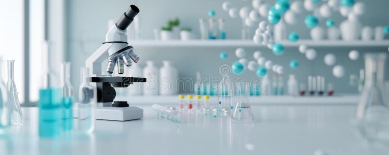 A Lab with a Microscope and a Bunch of Test Tubes by AI Generated Image ...