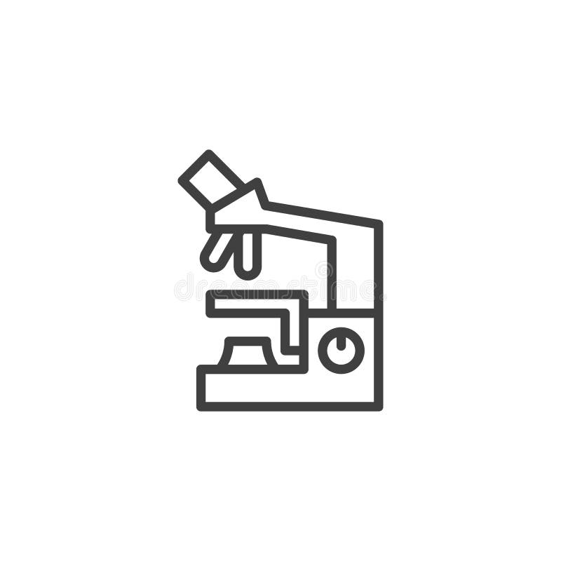 Lab microscope line icon stock illustration. Illustration of medicine ...