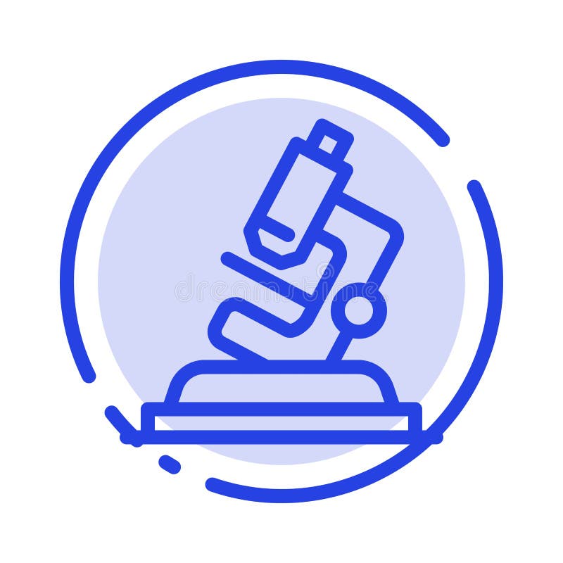 Lab, Microscope, Science, Zoom Blue Dotted Line Line Icon Stock Vector ...