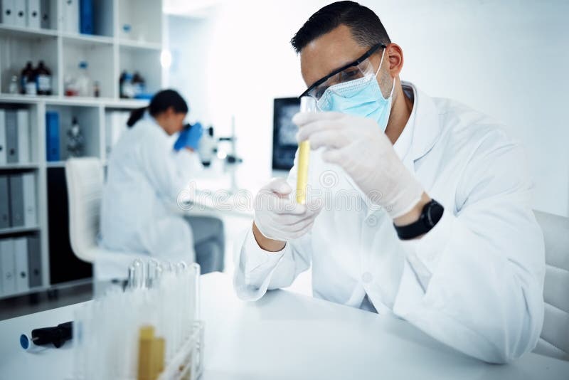 Lab, Microscope and Scientist Man in Science Career, Experiment and ...