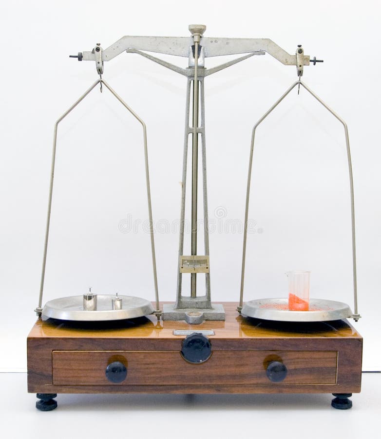 Lab old scale weighing. stock image. Image of metal, precise - 2335493