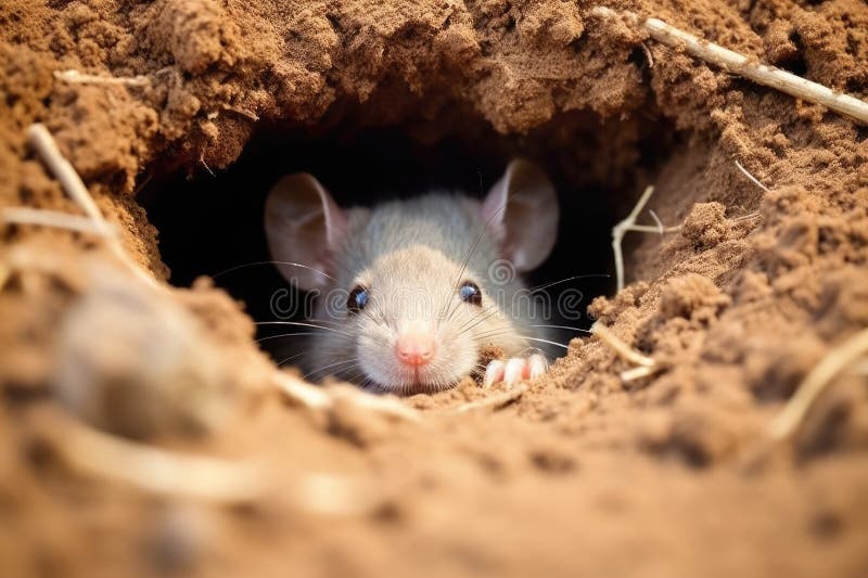 Lab Rat Nestled in an Artificially Created Burrow Stock Image - Image ...