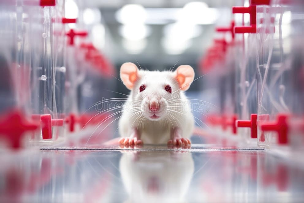Lab Rat in a Transparent Maze for Testing Stock Illustration ...